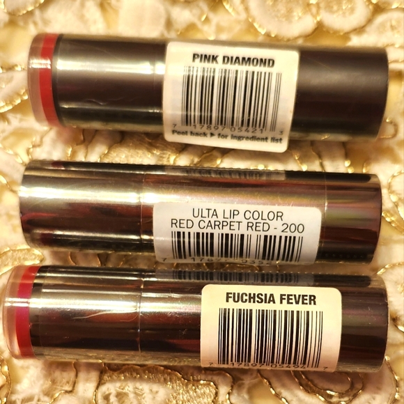 Makeup | 3 Ulta Lip Color Trio Red And Pink Shades Lipstick | Poshmark